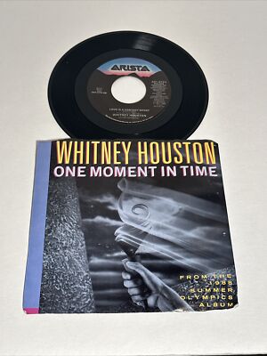 Whitney Houston One Moment in Time 45 Record 1988 Single Vintage | eBay