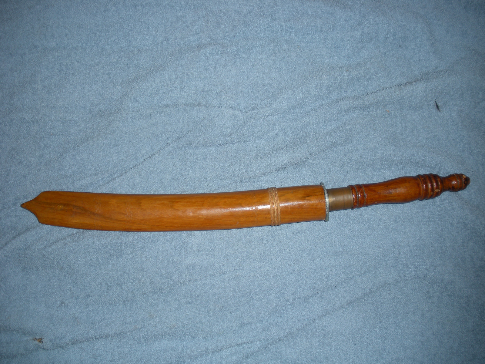 Primitive Handmade Knife Bamboo Sheaf ? WWII WW2 Burma Kachin Jingpaw ...