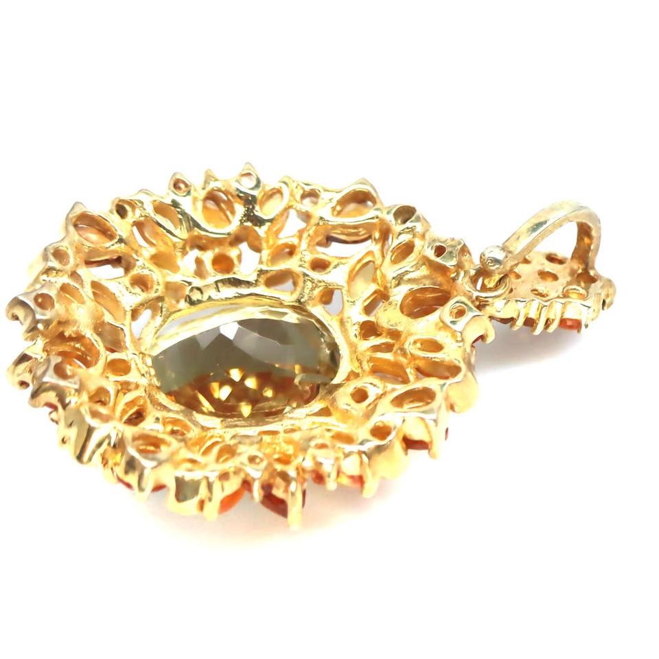 925 Silver 11 x 14 MM. Lemon Quartz, Citrine & Sapphire Made in ...