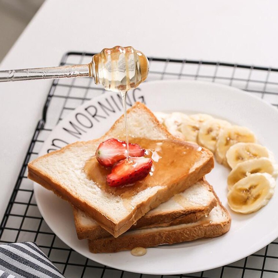 4Pcs Practical Honey Stirrings Glass Honey Dippers Spoon Rods ...