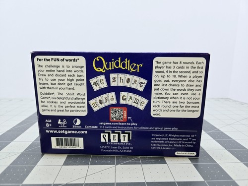 Quiddler Card Game For The Fun of Words The Short Word Game | eBay