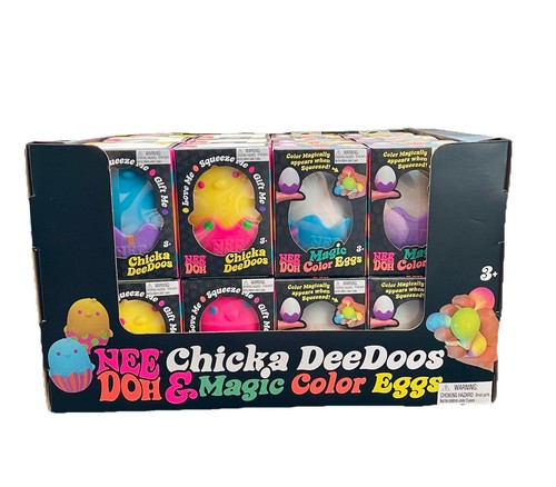 Nee Doh Chicka DeeDoos Magic Color Eggs Tactile Squeeze EASTER CRATE 24 ...