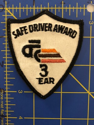Vintage AFC Transportation Safe Driver Award Patch Shield 3 Year ATC ...