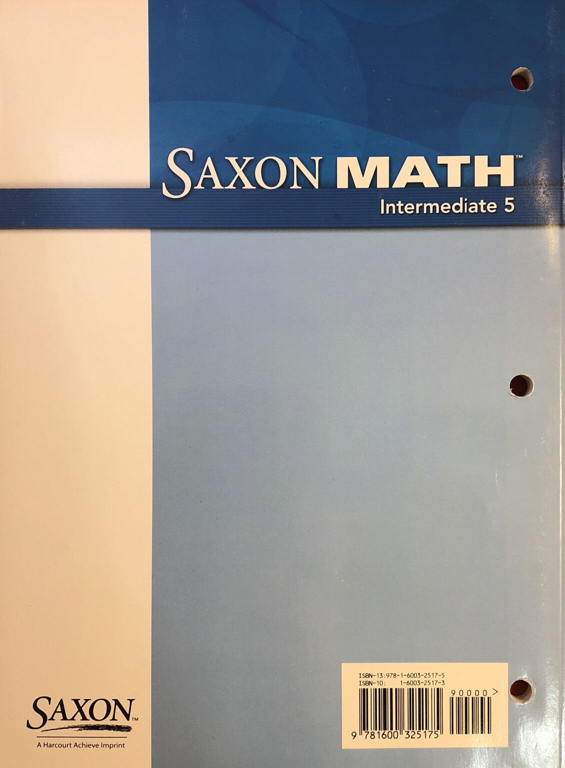 Saxon Math Intermediate 5 Power-Up Workbook Homeschool - UNUSED ...