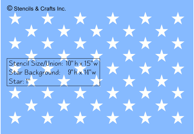 1" STAR STENCIL "50 STARS" TEMPLATE PATRIOTIC AMERICAN FLAG PATTERN 10 ...