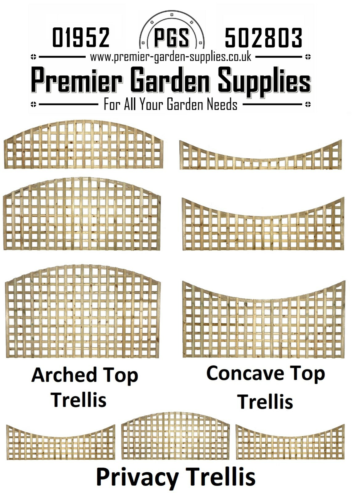 NEW Premier Privacy Arched & Concave Trellis / Lattice Fence Topper in ...