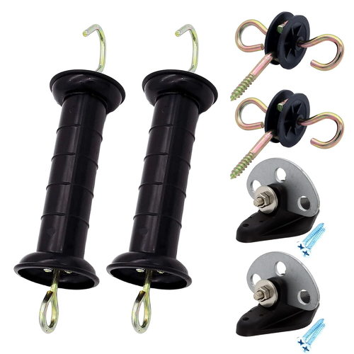2 Set of Plastic Electric Fence Spring Gate Handle with Insulators and ...