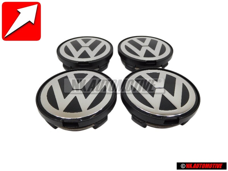 4x Original VW Alloy Wheel Centre Cap Black Chrome - 7D0601165 BXF | eBay
