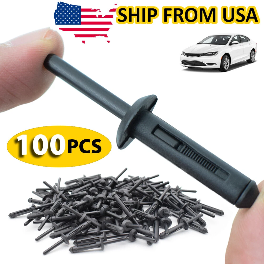 100x Plastic Pom Pop Rivets Set Assortment Pop Poly Bevel Round Head ...