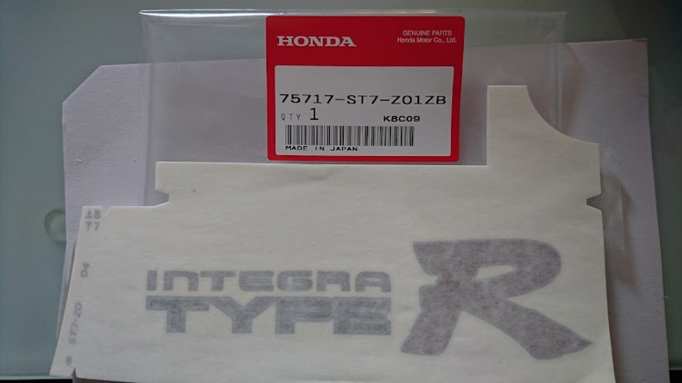 Honda Acura Genuine Integra 94-01 DB8 DC2 TYPE R Decal Silver Outline ...