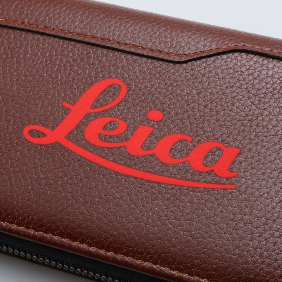 Stylish Brown Zipper Wallet with Leica Style Logo Sticker, Perfect Gift ...