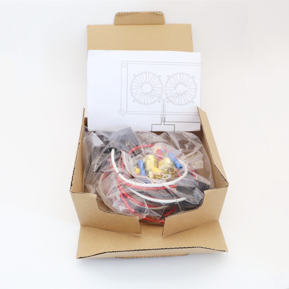 Dual Electric Fan Relay Kit with Thermostatic Sensor Switch 185 On 175 ...