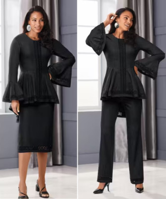 Size 12 Ashro Kandrie 3-Pc Black Formal Dinner Party Wardrobe Pant ...