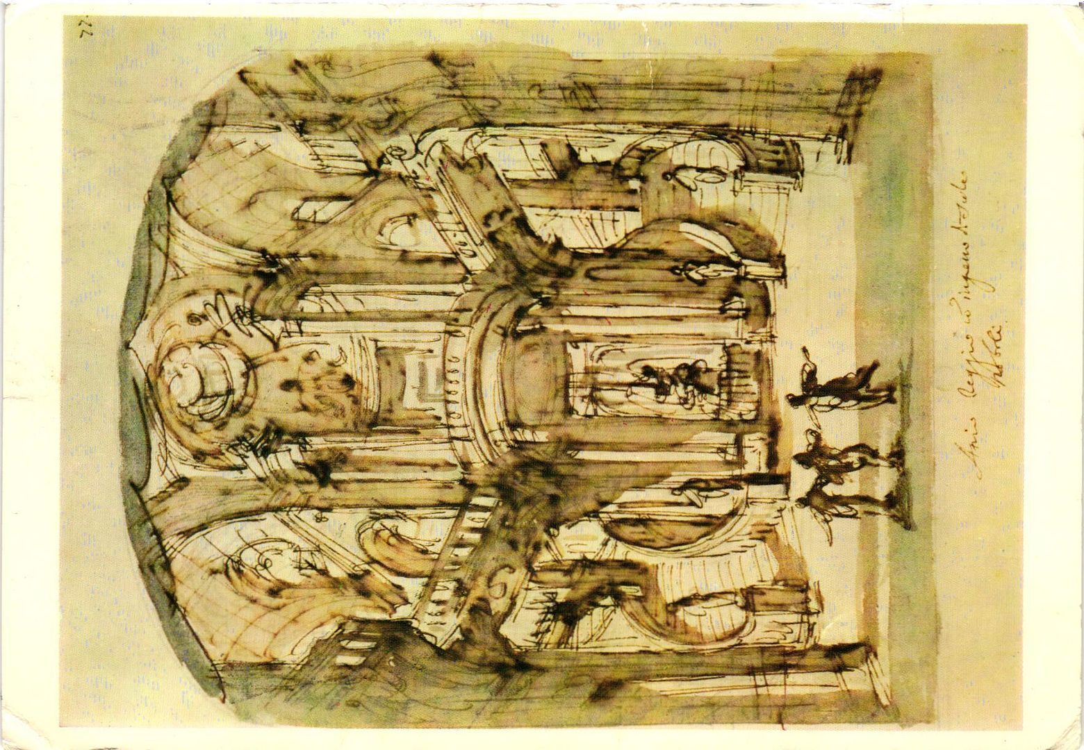 Vintage Postcard 4x6- Theatre of Cardinal Ottoboni design, Cancelleria ...