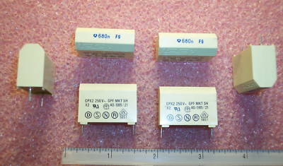 QTY (100) .68uf 250Vac X2 DOMED SUPPRESSION FILM CAPACITORS BX274G0684M ...