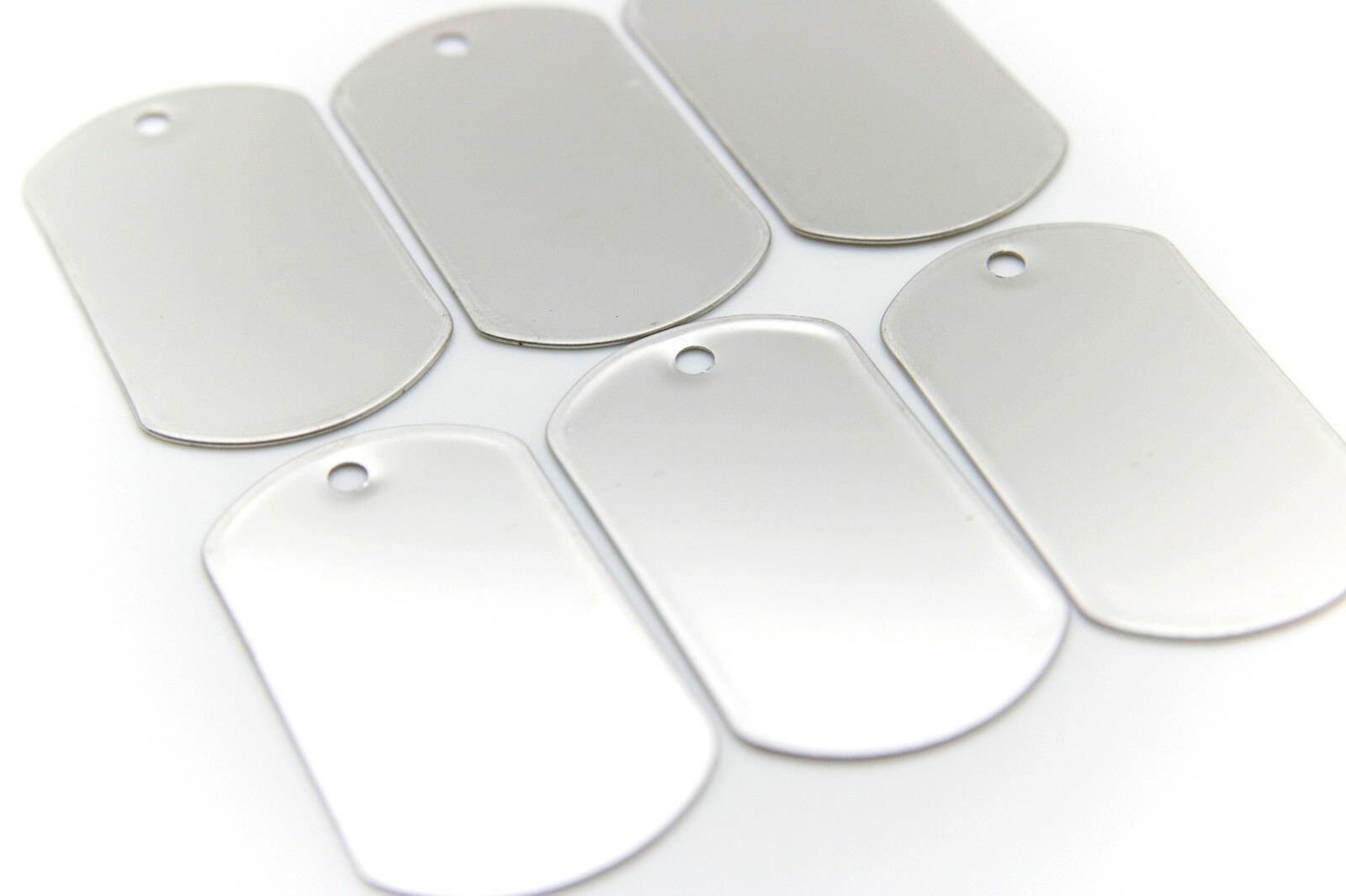 LOT 100 BLANK STAINLESS STEEL DOG TAG SHINY/MATTE WITH 100 30" S/S ...