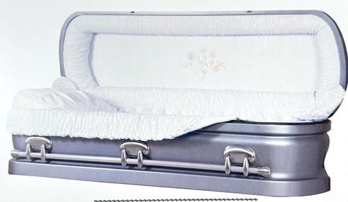 Vintage Reynoldsville Casket Print Ad CAROLINE Powder Blue Finish Blue ...
