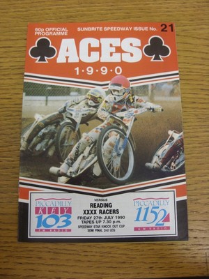 27/07/1990 Speedway Programme: Belle Vue v Reading XXXX Racers [Knock ...