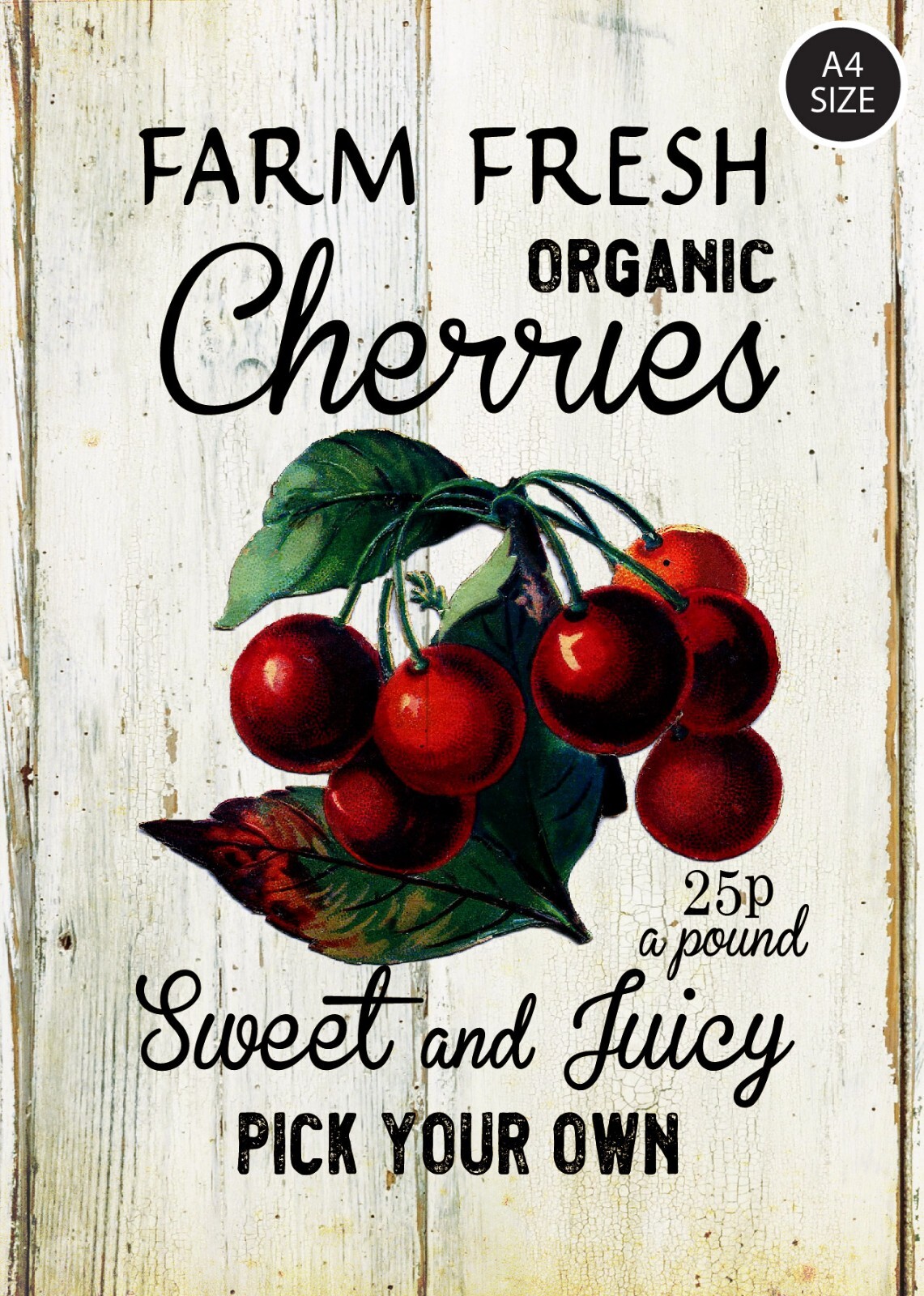 Farm Fresh Cherries Farmhouse Cherry Sign wall Decor Metal Plaque | eBay UK
