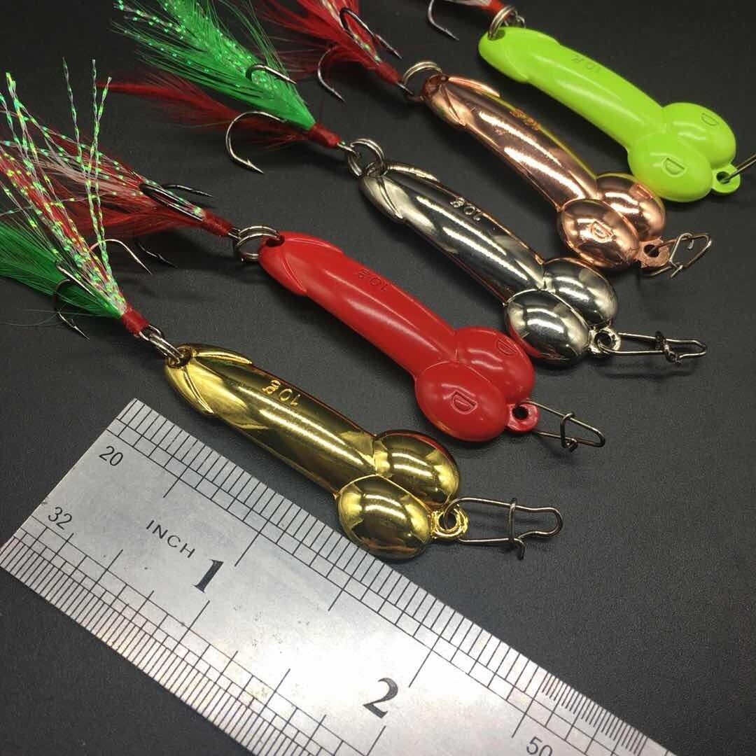5Pcs/Box Penis Fishing Lure Dick Spinner Spoon Lures Metal Crank Baits ...