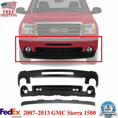 Front Bumper Primed + Lower Valance + Extension For 2007-2013 GMC ...