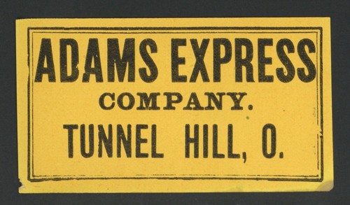 ADAMS EXPRESS COMPANY LABEL TUNNEL HILL OHIO USED | eBay