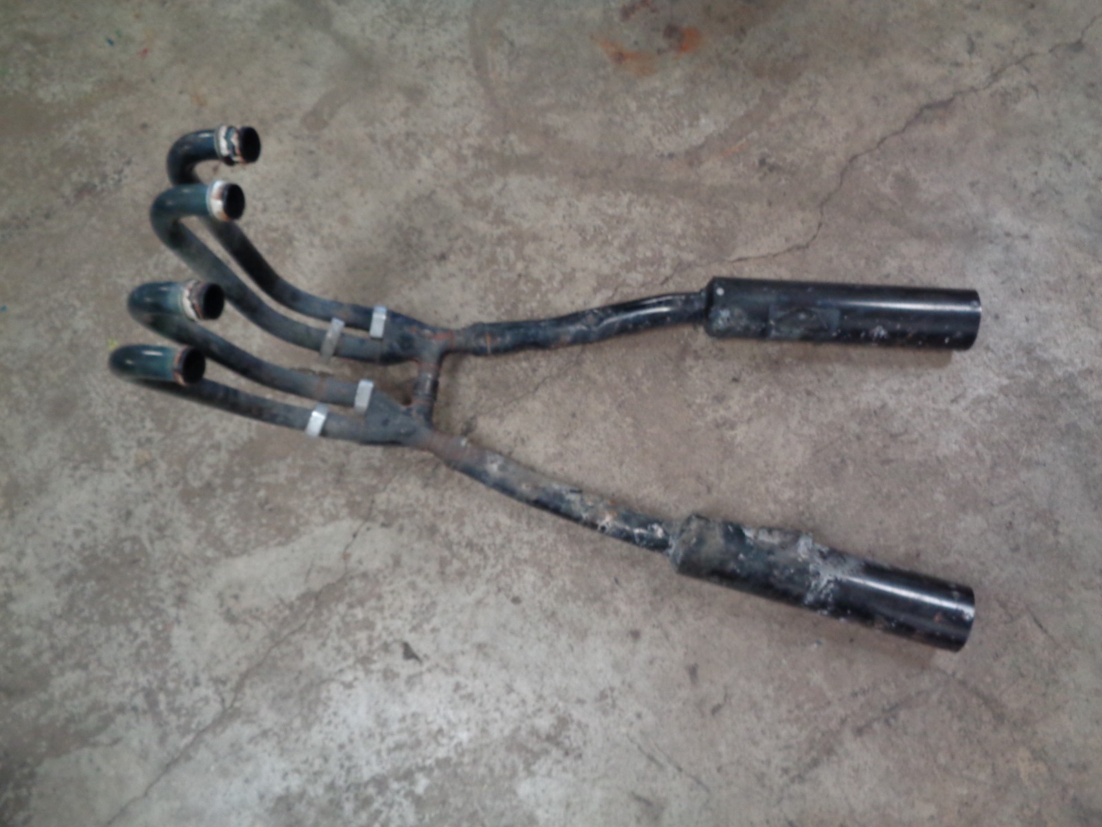 1995 95 KAWASAKI NINJA 600 600R MOTORCYCLE BODY EXHAUST OUTTAKE PIPES ...