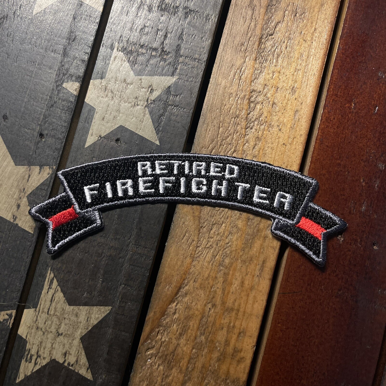 Thin Red Line Retired Firefighter Small Rocker Patch | eBay