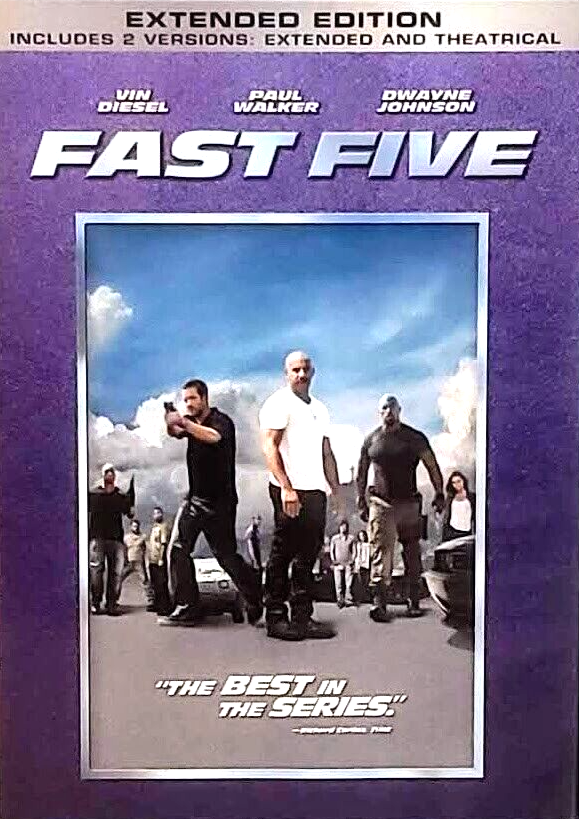 Fast Five 5 DVD Extended 2011 Stars Vin Diesel, Paul Walker and Dwayne ...