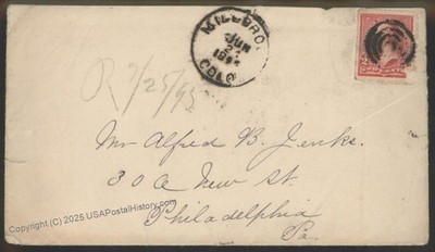 USA 1895 MILLBROOK Custer County Colorado Unique Only Known Cover ...