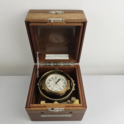 1943 Hamilton M22 US Navy Deck Watch Original Gimbal Mount Clock WW2 ...
