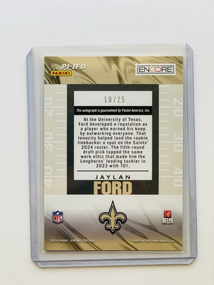 Jaylan Ford 2024 Panini Encore Pinnacle Inscriptions #PI-JFD Blue /25 | eBay