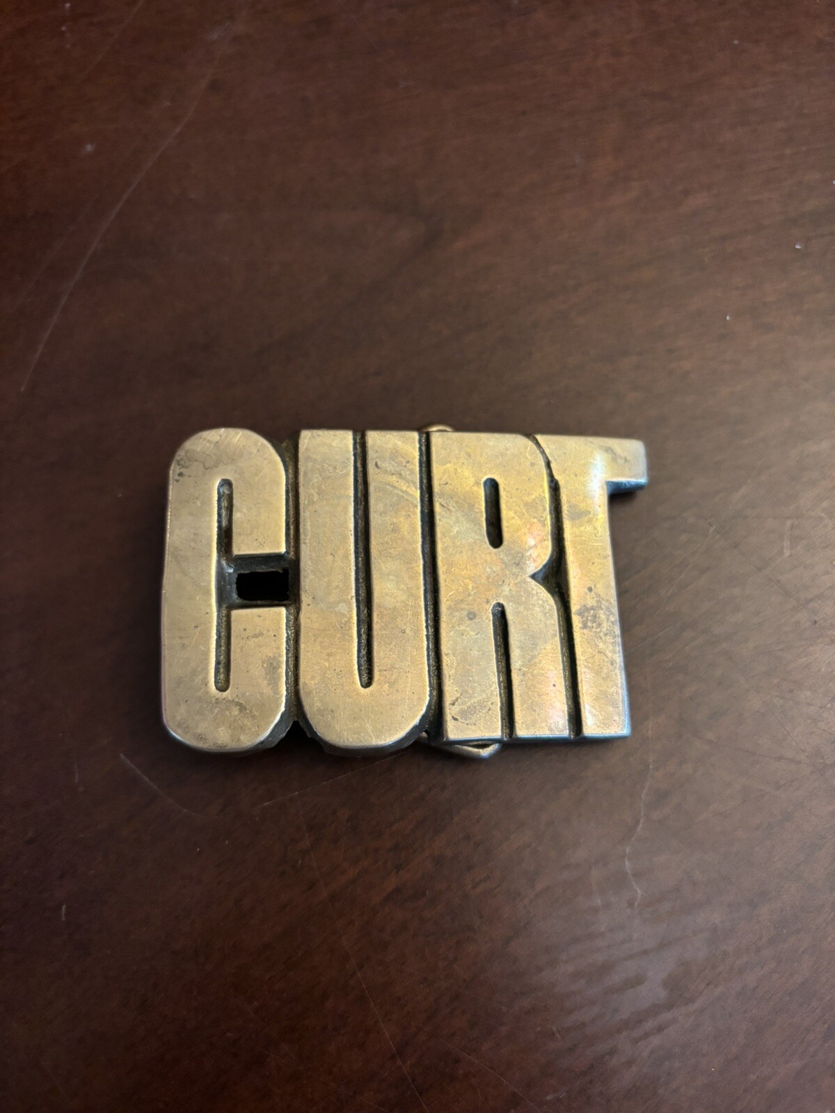 Vintage 1978 CURT Solid Brass Belt Buckle Baron #4406 - Gem
