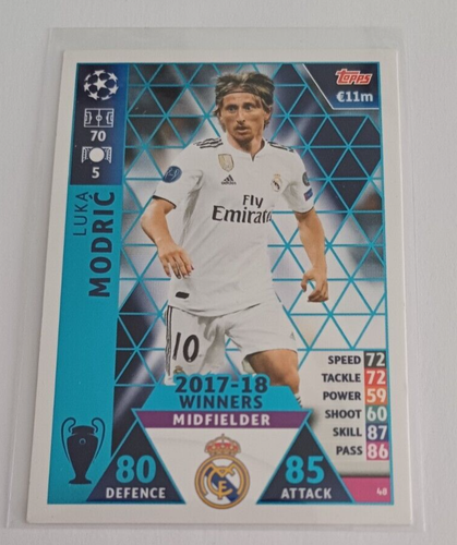 Carte Card Carta Luka MODRIC Real Madrid TOPPS CHAMPIONS LEAGUE 2018 ...