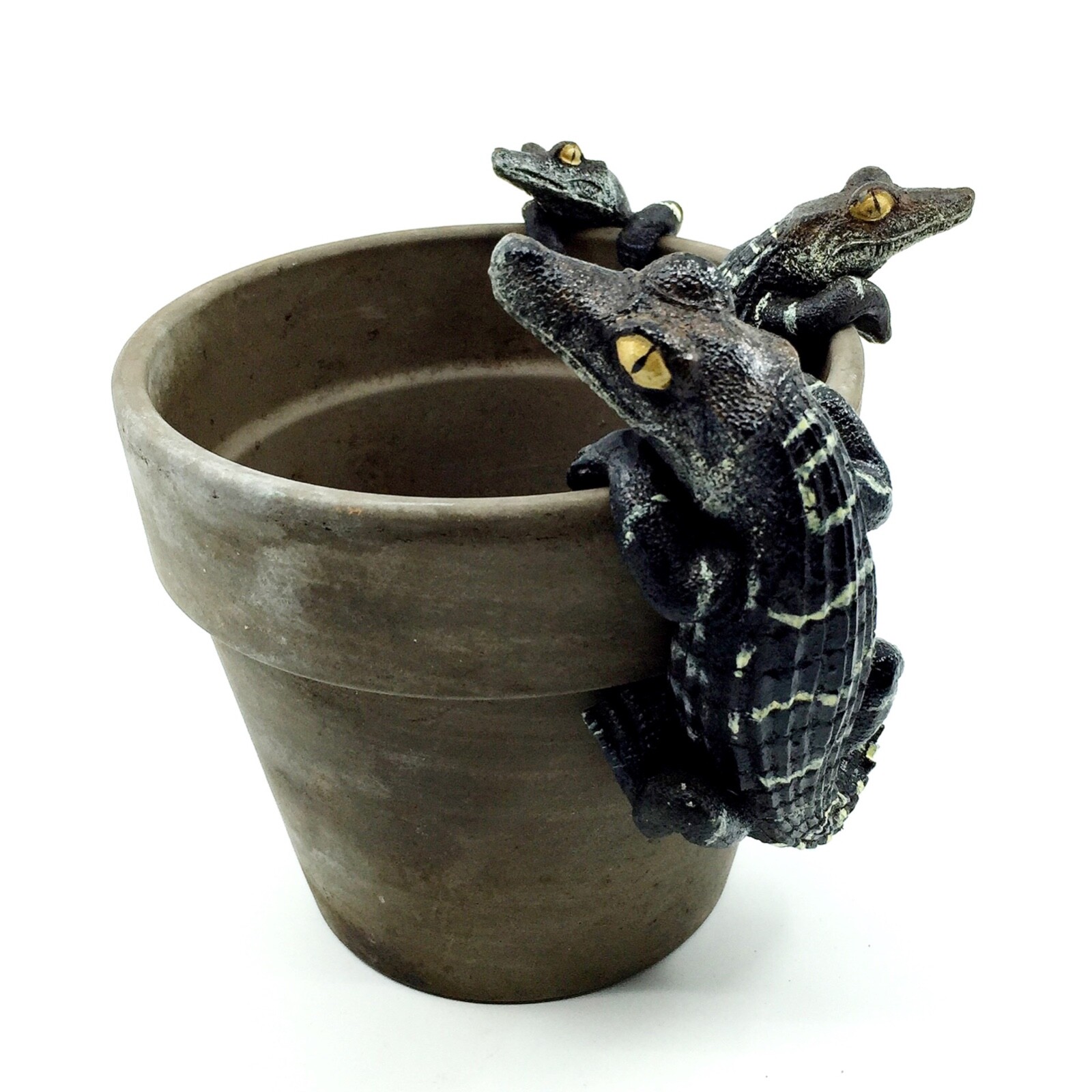 Solid Realistic Resin Baby Alligator Collectible Pot Hangers Set of 3 ...