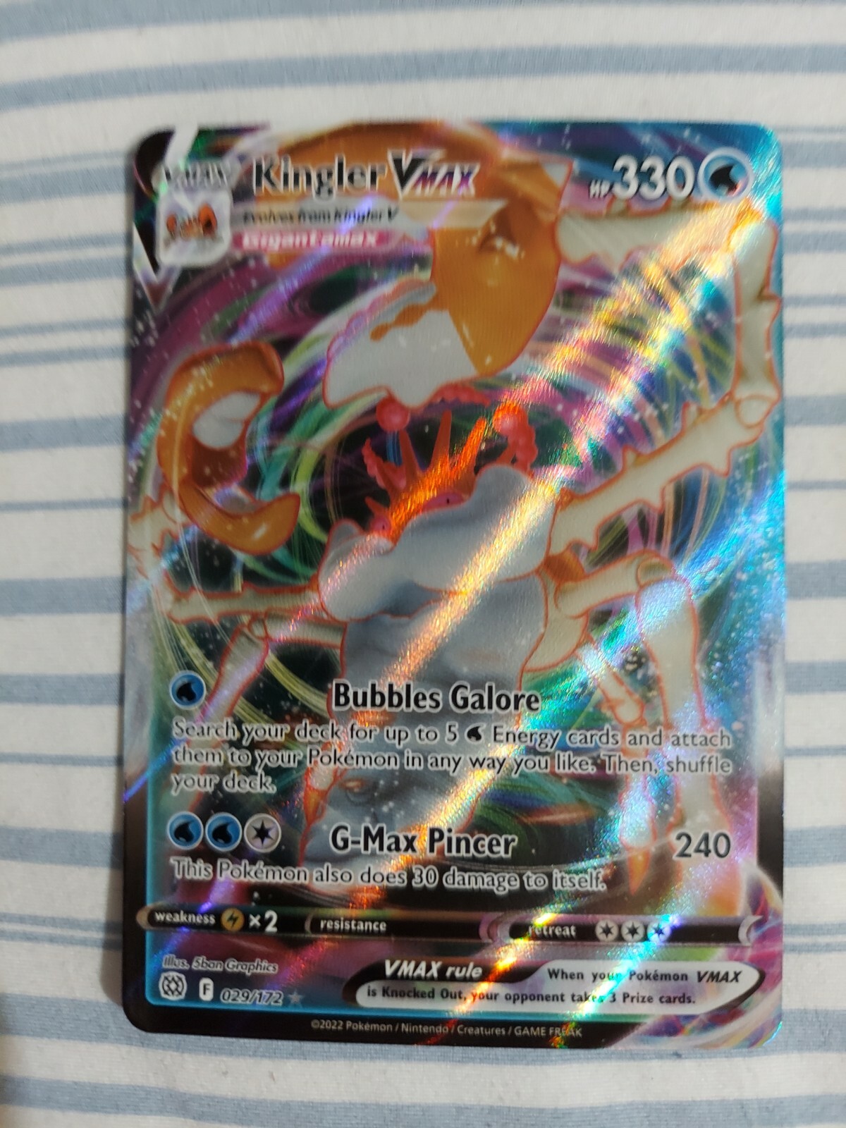 Kingler Vmax 029/172 Brilliant Stars NM Ultra Rare Full Art Pokemon ...