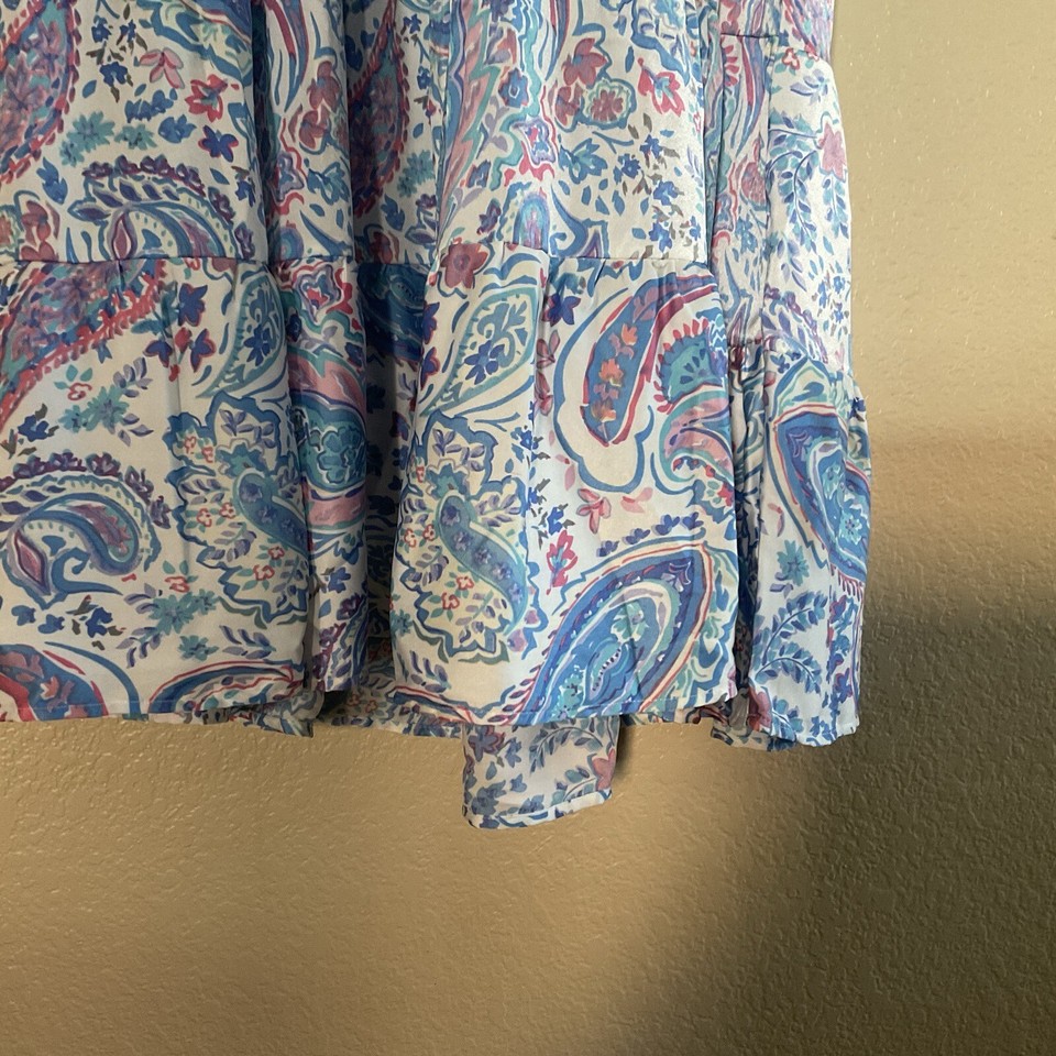 UMGEE Size 1XL NWT Paisley Floral Smocked Chest Ruffle Sleeves Dress | eBay