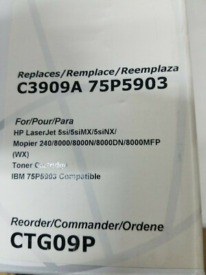 C3909A 75P5903 Compatible HP LaserJet 5si, 8000 Series Toner Cartridge ...