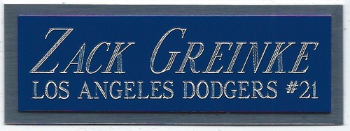 ZACK GREINKE LA DODGERS NAMEPLATE AUTOGRAPHED Signed BAT-BASEBALL ...