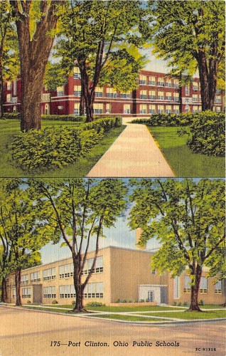 Port Clinton Ohio 1940s Postcard Ohio Public Schools | eBay