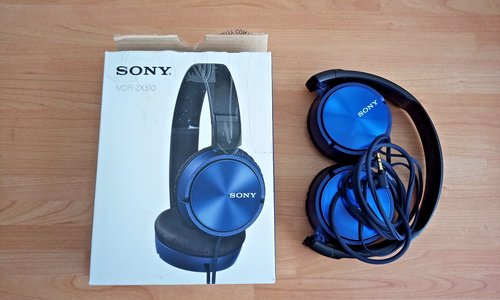 Sony MDR-ZX310 Headband Foldable Wired Headphones - Blue | eBay UK
