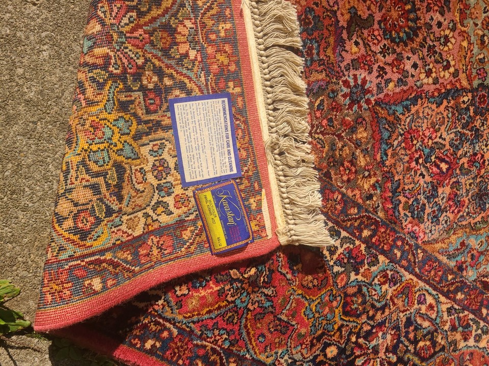 Vtg Karastan Rug Floral Kirman #717, 8.8 x 12 Karastan Carpet Wool FREE ...