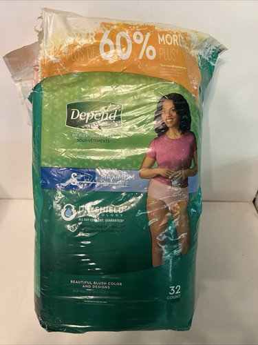 Depend Women's FIT-FLEX Underwear 32 Count Maximum Absorbency Size S ...