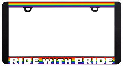 RIDE WITH PRIDE GAY LESBIAN LGBTQ RAINBOW LICENSE PLATE FRAME | eBay