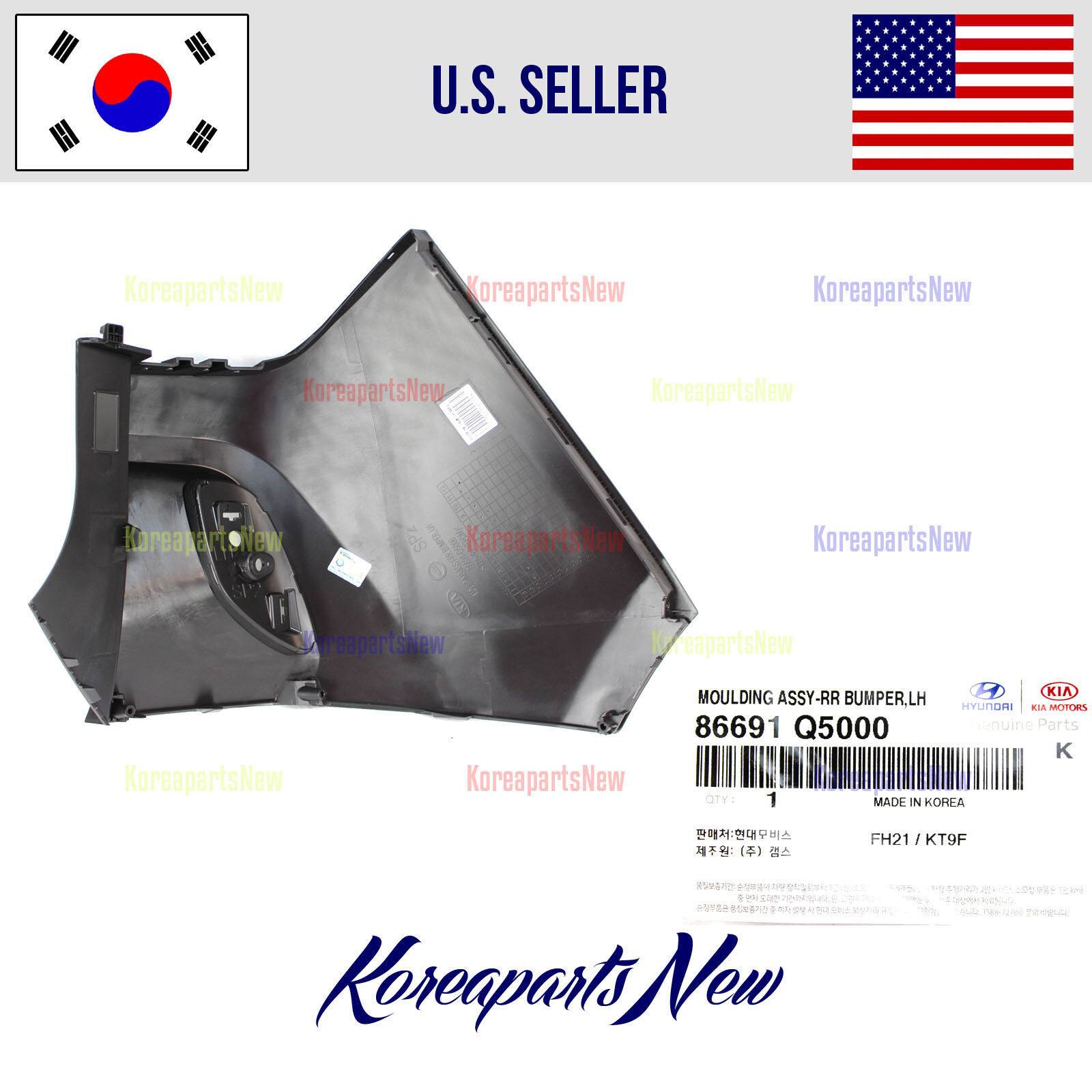 REAR Bumper Cover Left DRIVER Side ⭐OEM⭐ 86691Q5000 for Kia Seltos 2020 ...