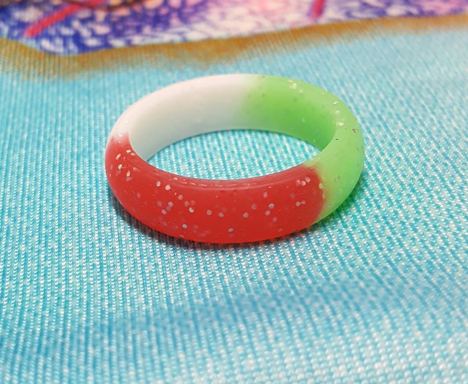 Glow Dark Glitter Sparkling Sparkle Women Silicone Wedding Sport Ring 6 ...