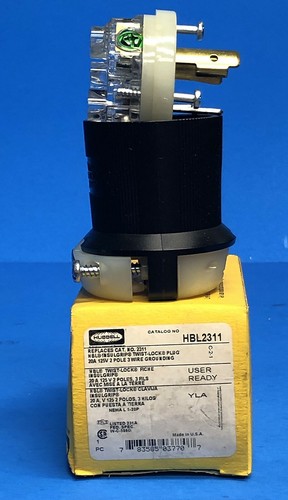 Hubbell HBL2311 20A 125V Twist Lock Plug 2 Pole 3 Wire Grounding | eBay