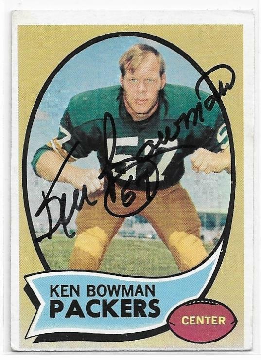 KEN BOWMAN Autographed Signed 1970 Topps ROOKIE card #79 Green Bay ...