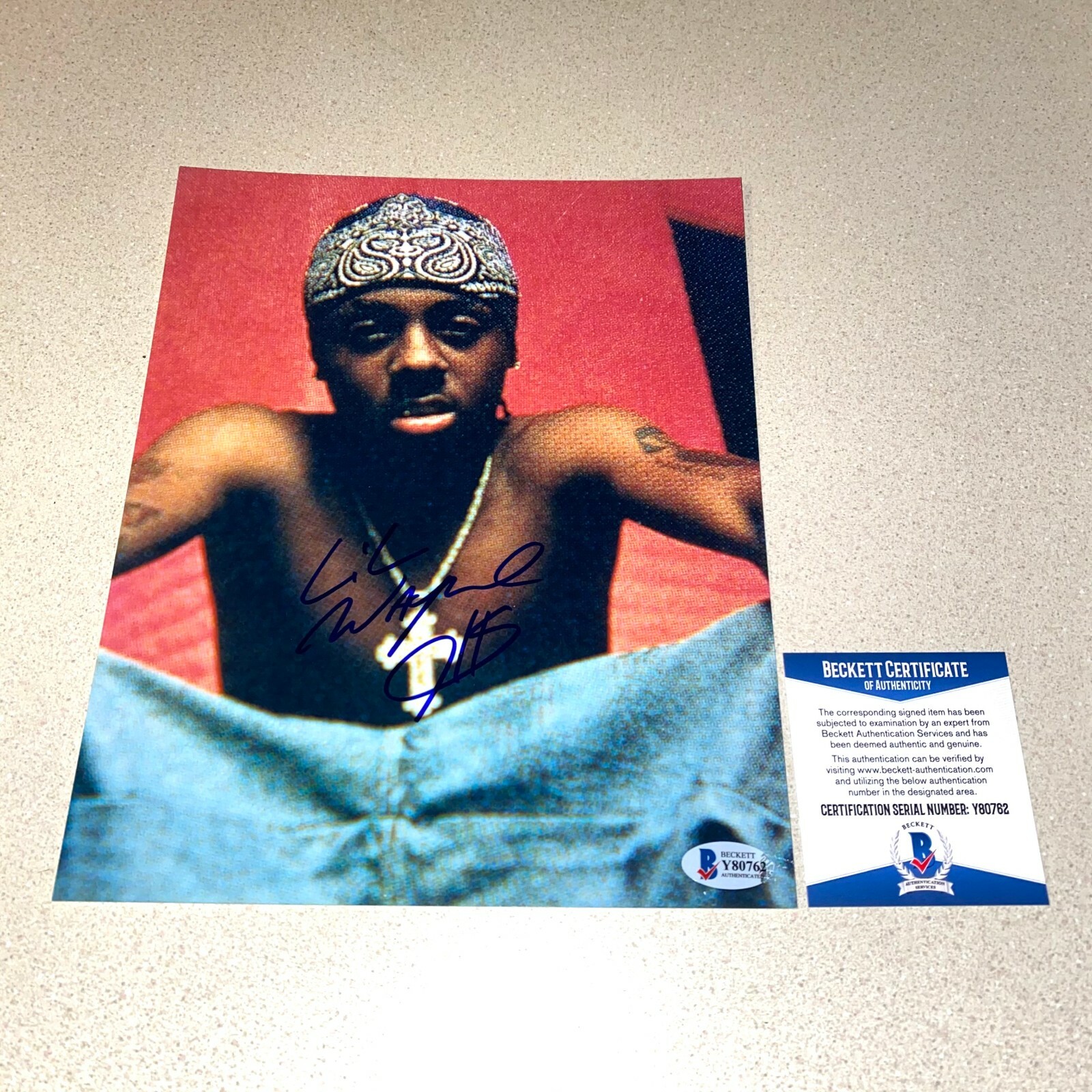 LIL WAYNE autographed signed 8X10 PHOTO RAPPER CASH MONEY BECKETT COA ...