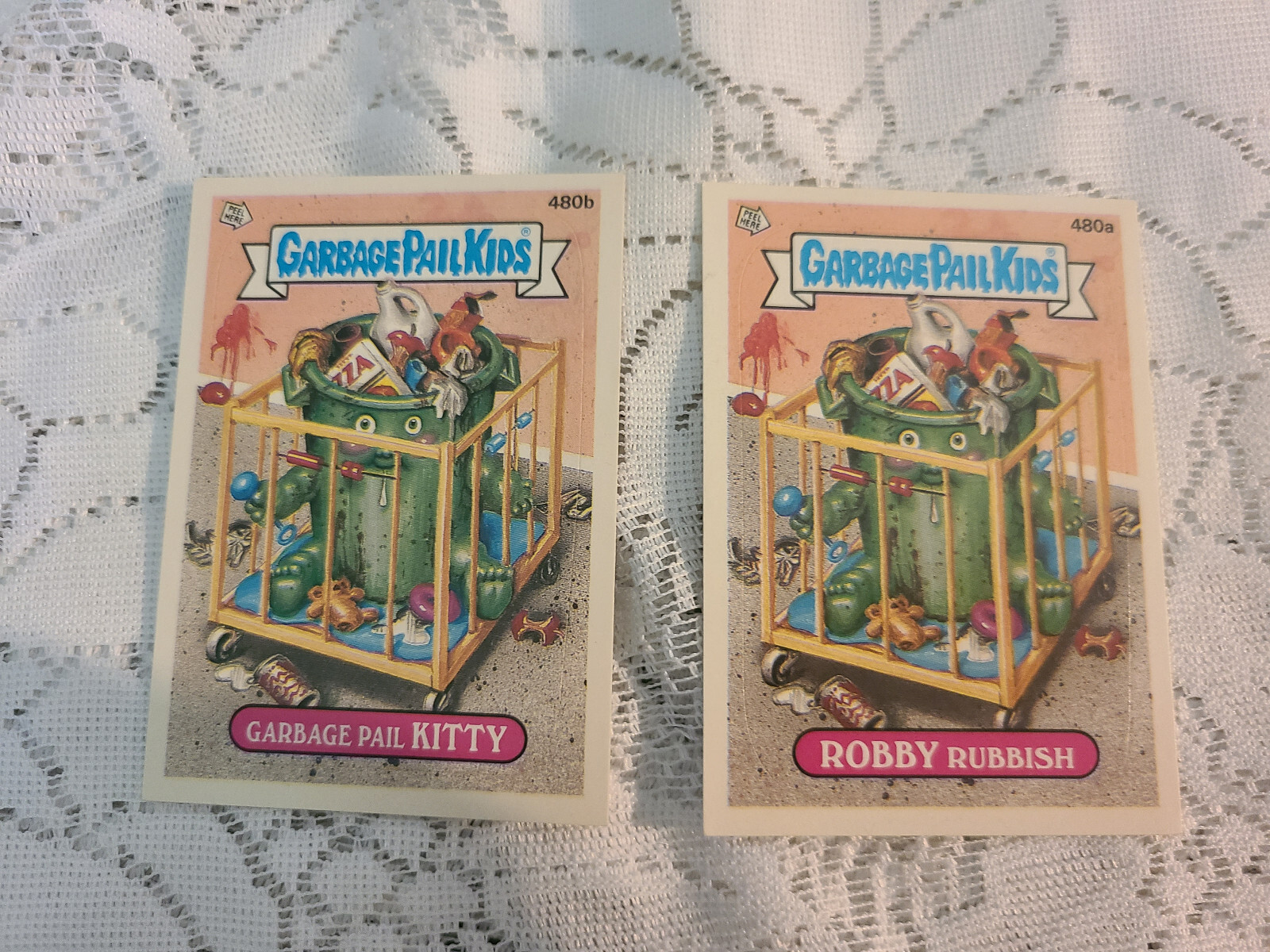 GBK Garbage Pail Kids Card Sticker x2 Garbage Pail Kitty Robby Rubbish ...